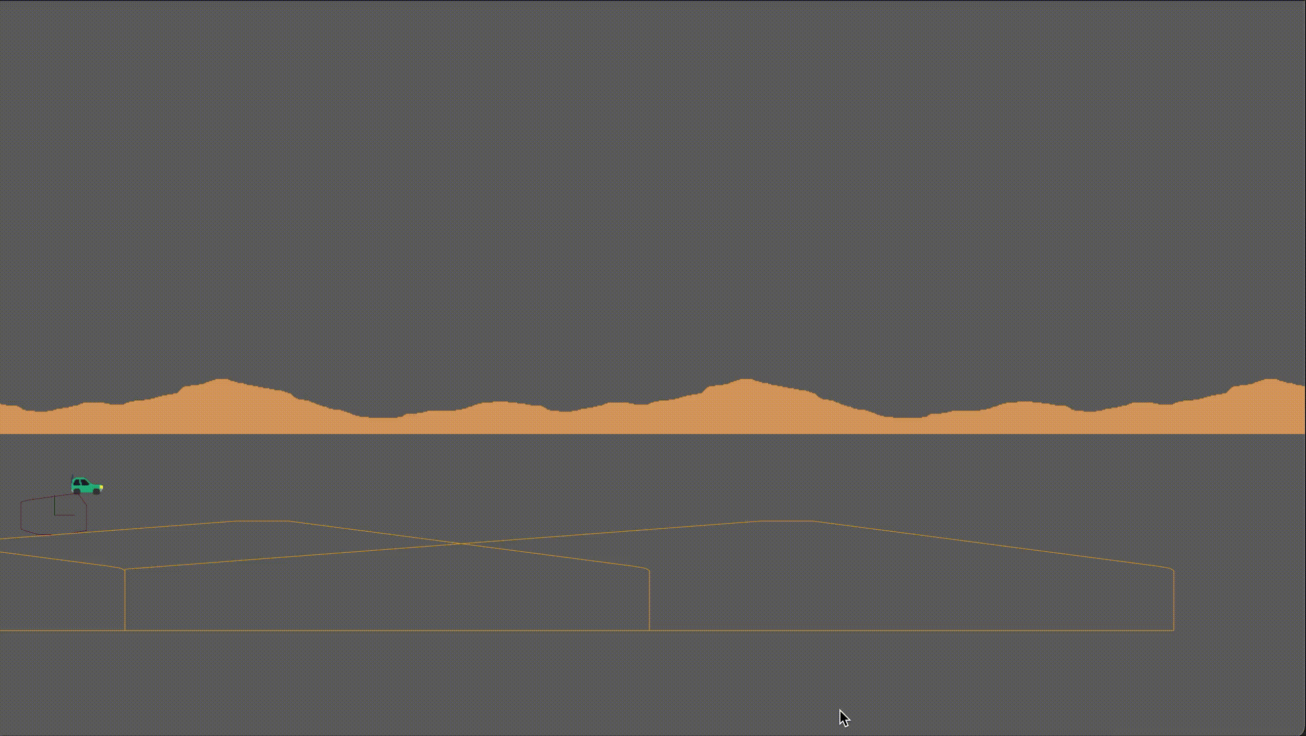 early stage experimentation, outlines used to draw colliders resemble ...